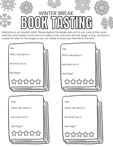 Host a Pre-Winter Break Book Tasting - Spark Creativity